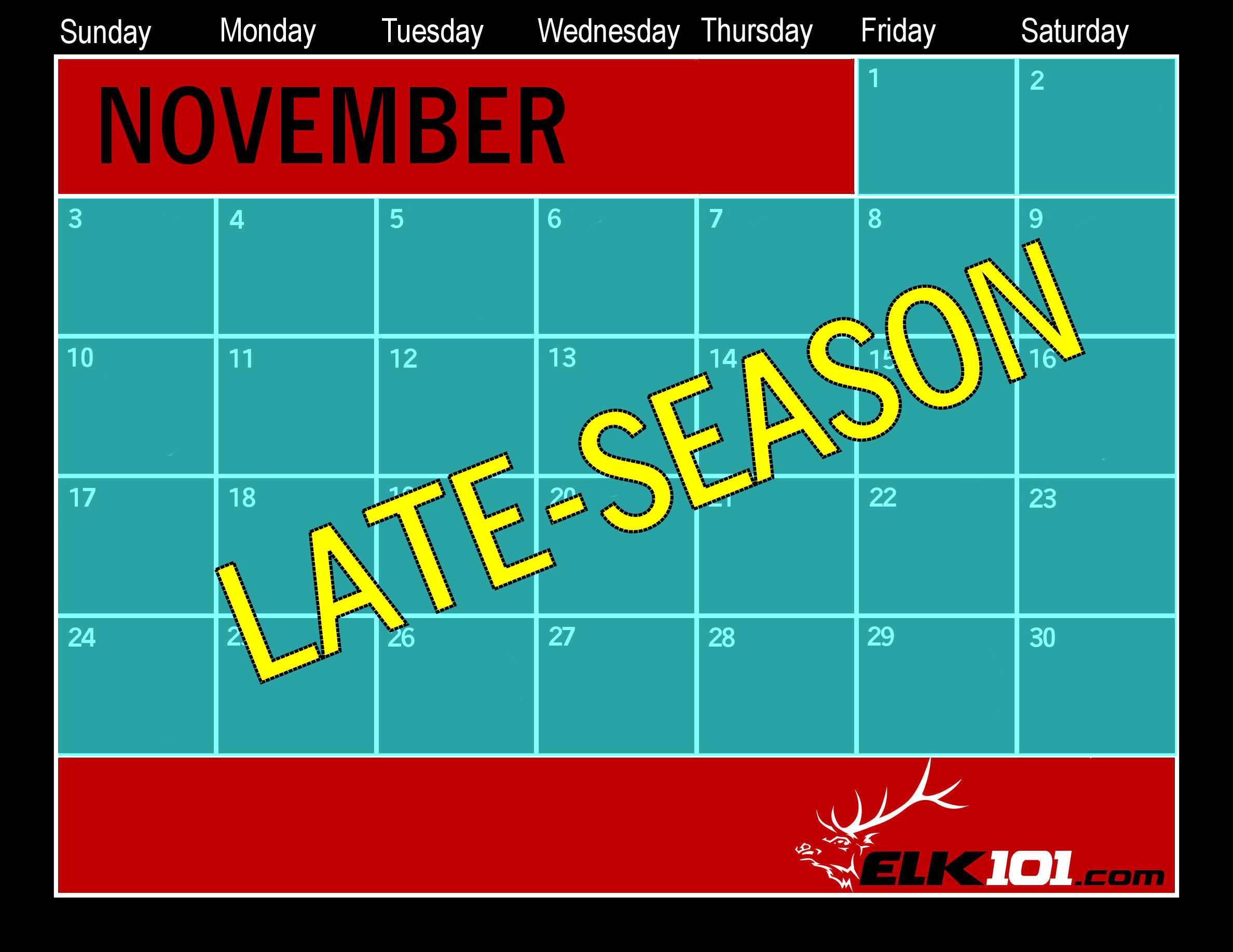Randy’s Elk Calendar_11_November | Elk101.com | Eat. Sleep. HUNT ELK!